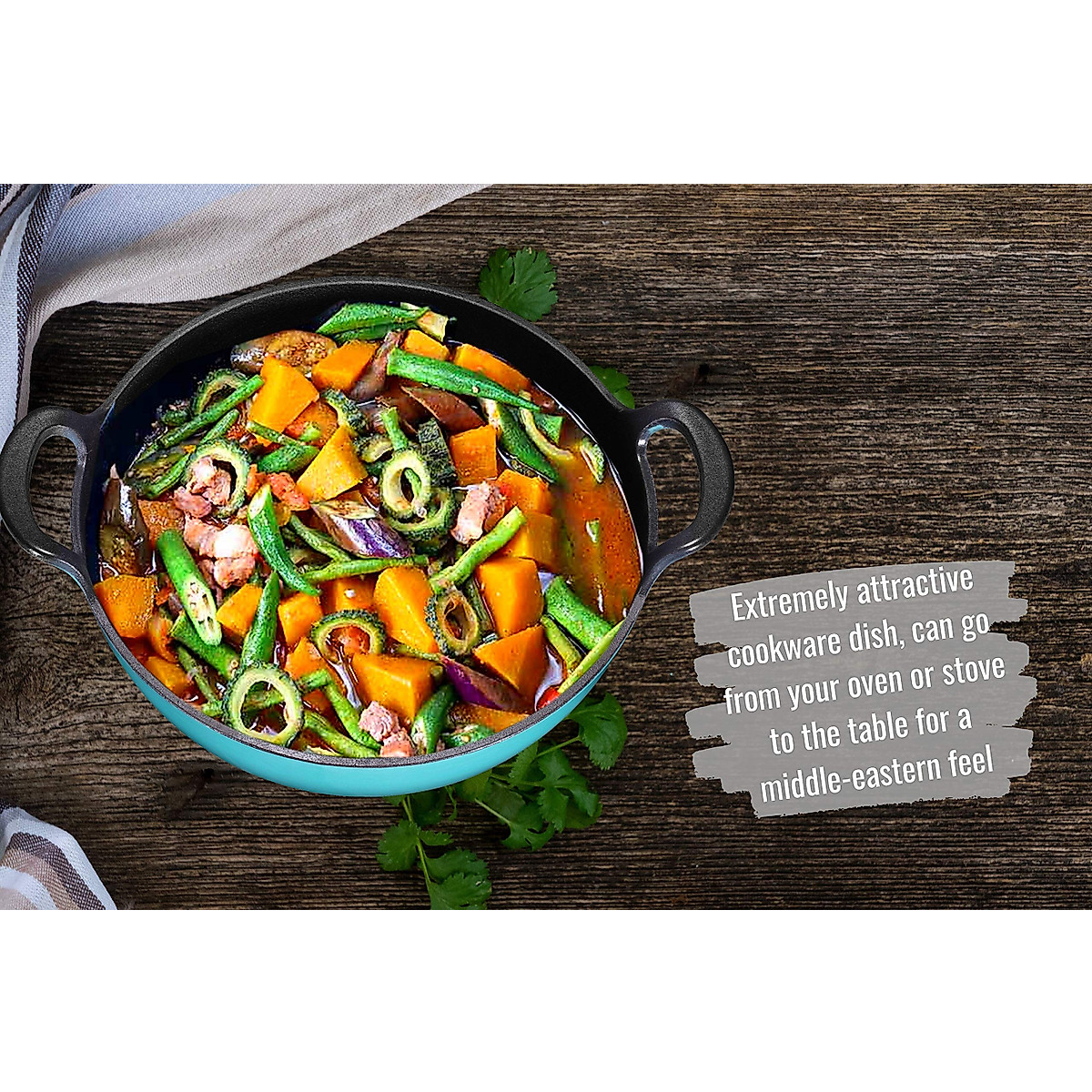 Bruntmor 3 Qt Pre-seasoned Cast Iron Balti Dish In Black, 3 Quart Medium Cast Iron Casserole Dish, Nonstick Handi Cast Iron Kadai Indian, Asian Wok, Pioneer Women Dutch Oven