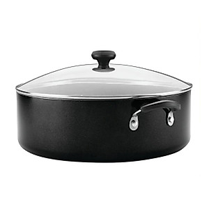 Generic 14-inch Easy Clean Nonstick Family Pan, Jumbo Cooker with Lid (Black), 15.37