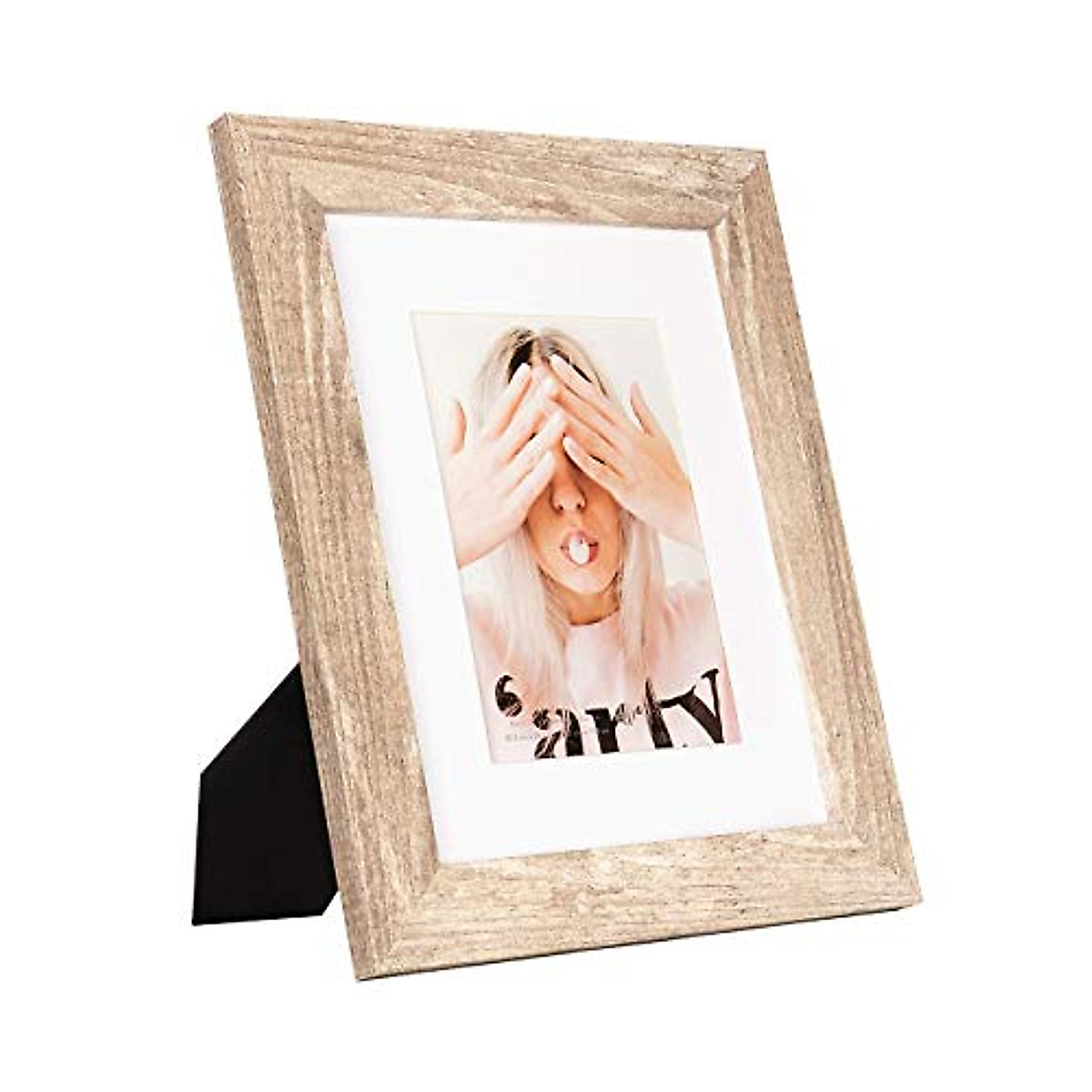 Scholartree Wide Molding 8x10 Picture Frames Display Picture 5x7 with Mat, HD Glass Inside Rustic Wooden Light Brown Photo Frame for Table Top and Wall Mount, 2 Sets