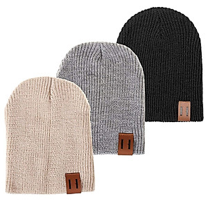 QandSweat Baby Boy's Hat Kids Cool Knit Beanie Hats Toddlers Caps Vertical Tail Style 1-5T (Knitted)