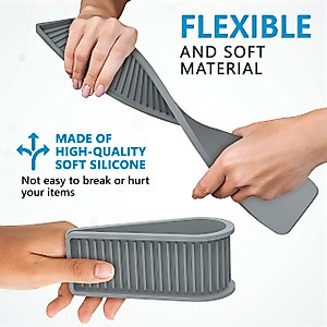 ZAPPOWARE Kitchen Sink Narrow Silicone Holder Tray 18"x3.1", Vanity & Bathroom Organizer, Bar Coffee Service Mat, Gray