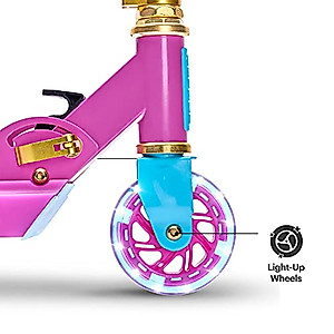 Jetson Disney Princess Kick Scooter, Foldable with Light Up Wheels, Adjustable Handlebar Height, Pink
