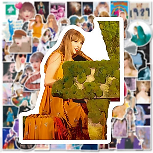 JXJMYU 100pcs Tayloris Music Sticker for Adult, Female Pop Singer Ablum Stickers for Teen Girl, Waterproof Vinyl Sticker for Water Bottle Laptop Phone Party Favors