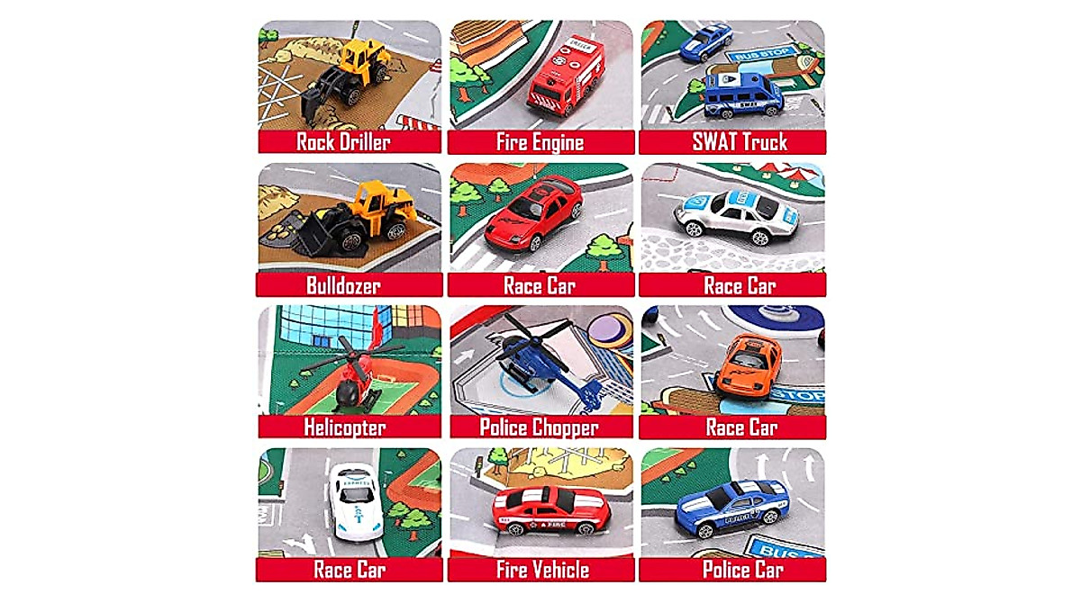 Toy Cars Storage Box & Play Mat for Kids