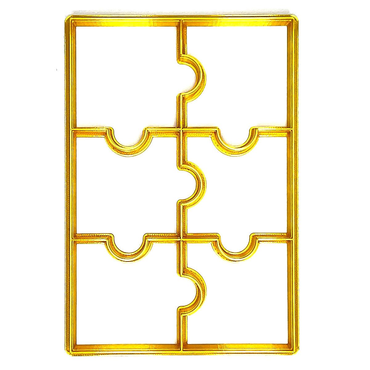 Large Rectangle Puzzle Cookie Cutter for Dough, 6 Pcs Multicutter 6.375" by 4.25" with 2.125-Inch Square Pieces (Puzzle)
