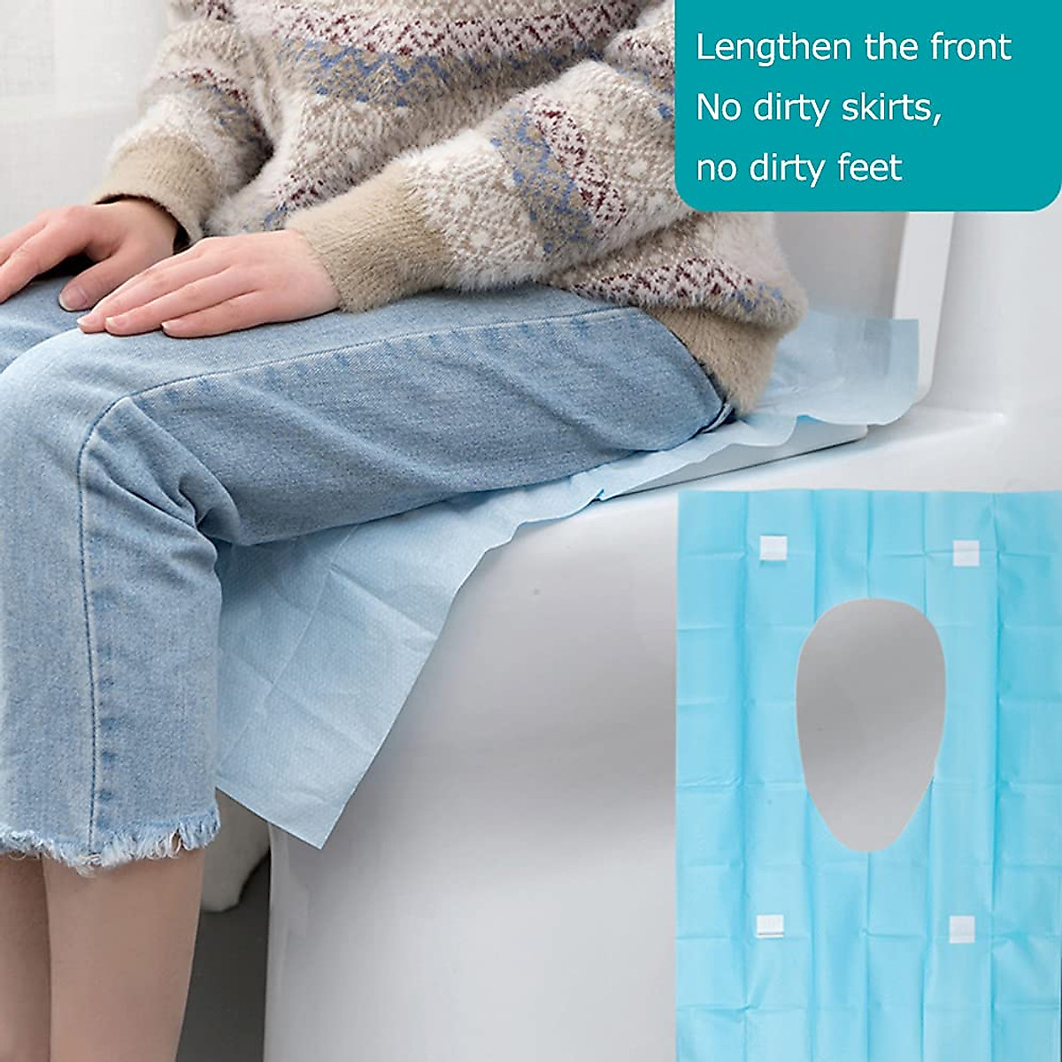 Disposable Toilet Seat Covers-40 Individually Packed, Waterproof, Ideal for Adult and Child -Travel Essentials for Airplanes, Travel, Camping and Public restrooms