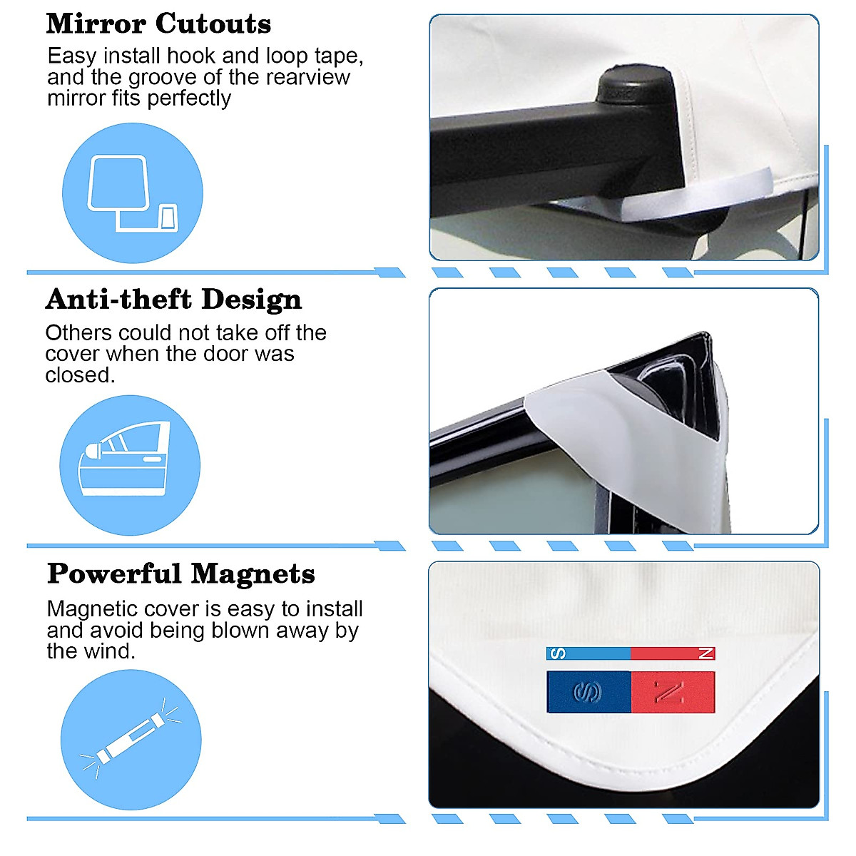Mofeez RV Windshield Cover Compatible with Class C Ford 1997-2024, UV Block Offer Complete Privacy with Light Preserves Interior (White Color with Mirror Cutouts)