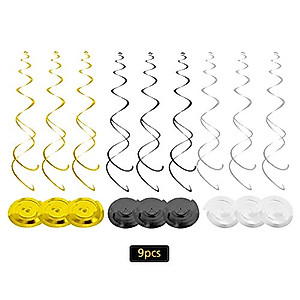 2022 Graduation Decorations, Graduation Decor Black and Gold, Graduation Banner, Hanging Swirls, Paper Pom Poms Flowers, Photo Backdrop, Graduation Party Supplies 2022