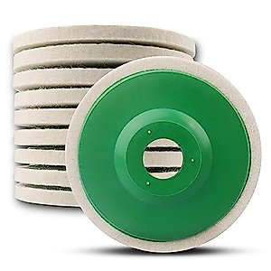 ATOPLEE Wool Polishing Wheel Disc,10pcs 5" x 7/8" Arbor Buffing Wheel for Angle Grinder,Wool Felt Polishing Wheel for Metal,Marble,Wood（Hole Diameter:22mm）