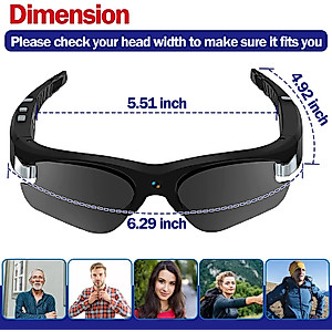 MingSung MS20 Camera Video Sunglasses, Built in HD1080P Camera, Film Hands Free for Sports, Hiking, Biking, Fishing, Scouting, Driving, Hunting(Include 32G MicroSD Card)