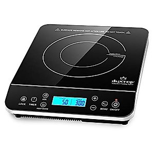 Duxtop Portable Induction Cooktop, Countertop Burner Induction Hot Plate with LCD Sensor Touch 1800 Watts, Silver 9600LS/BT-200DZ