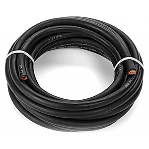 EWCS 1/0 Gauge Premium Extra Flexible Welding Cable 600 Volt - Black - 10 Feet- Made in the USA