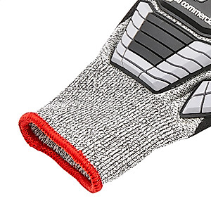 AmazonCommercial 13G SilverSilk & Sandy Nitrile Gloves with Impact Protection (Grey/Black), Size S, 1-Pair