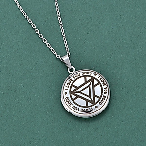 I Love You 3000 Gift for Daughter Son Dad Mom Marvel Avenger Fans Gifts Boyfriend Girlfriend Anniversary Locket That Holds Pictures for Husband Wife Iron Man Gift Couple Birthday Gift for Her Him