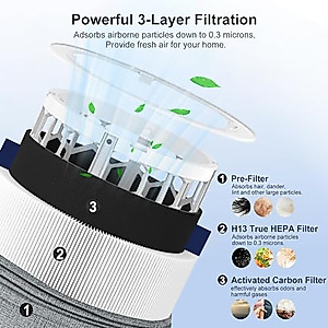 NXBHG Blue Pure 511 Filter Replacement Compatible with Blueair Blue Pure 511 Air Purifier, 2 Pack Blue Air 511 Filter Particle and Activated Carbon Filter