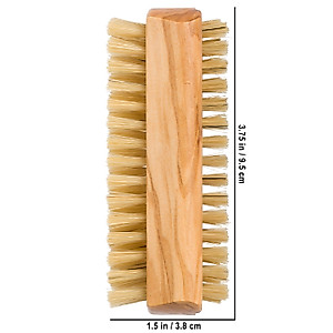 Redecker Natural Pig Bristle Nail Brush with Waxed Olive Wood Handle, 3-3/4-Inches