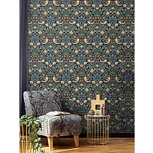 NextWall Aves Garden Peel and Stick Wallpaper (Midnight Blue)