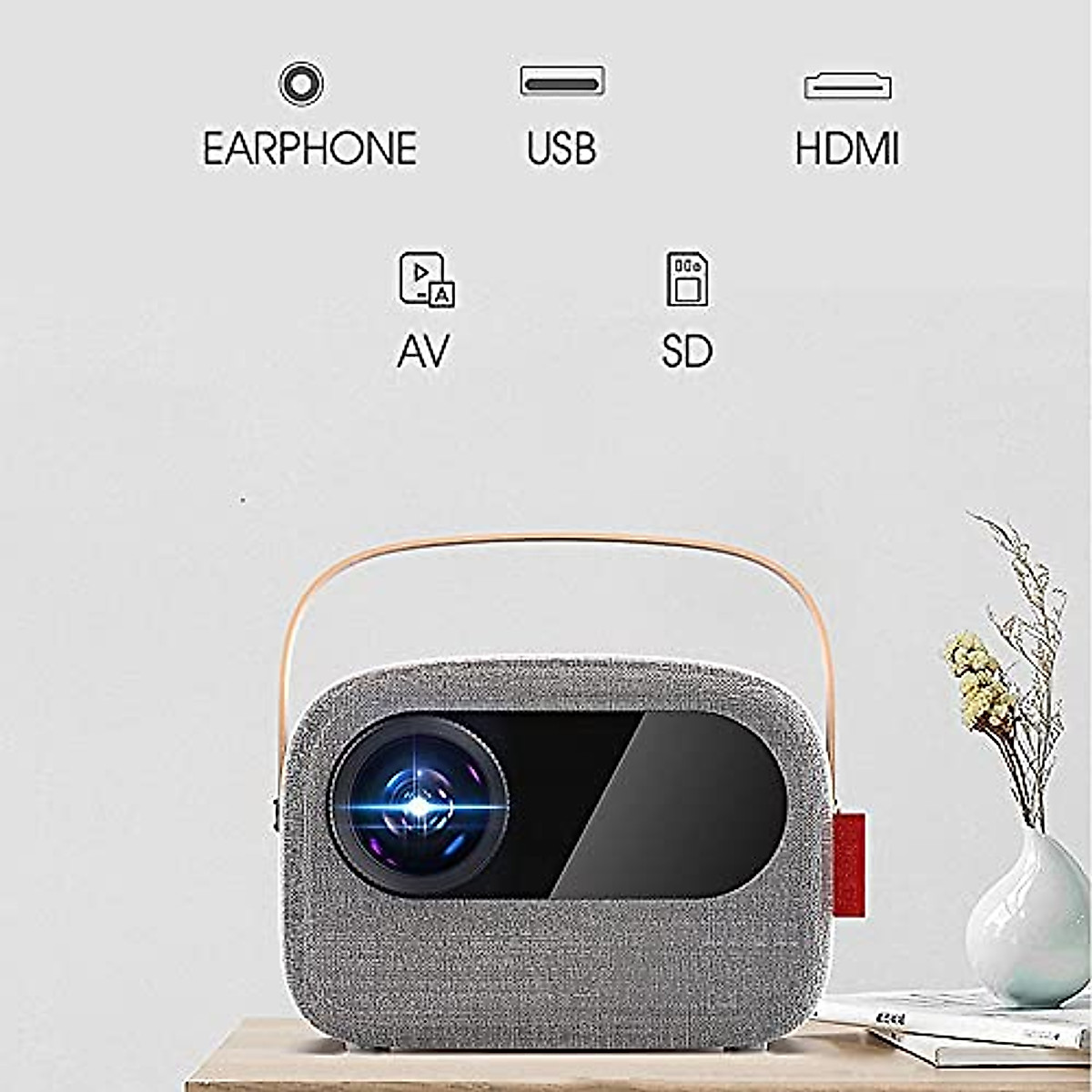 DOUBAO LCD Projector 1080P 4500 Lumens compatible No Screen TV Mini Dormitory Student Home Theater Wall Projection Bedroom
