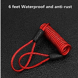 Malloryx 6' Breakaway Trailer Cable Trailer Brake Cable RV Stainless Steel Spring Towing Coiled Wire Safety Straps Ground Clip,for Breakaway Switch