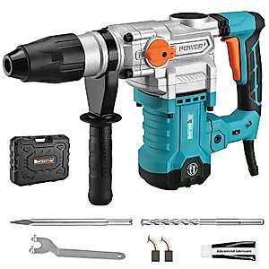 Berserker 1-9/16" SDS-Max Heavy Duty Rotary Hammer Drill with Vibration Control,Safety Clutch,13 Amp 3 Functions Demolition Rotomartillo for Concrete-Including 1 Drill Bits,Point Chisel,Carrying Case