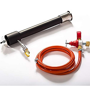 DEVIL-FORGE Gas Burner DFM (308.000 BTU), gas ball valve, air choke, Propane Forge Furnace Foundry Raku Kiln Blacksmith Farrier Knife