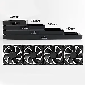 Dracaena 360mm - 28mm/1.1inch Thick Computer Radiator, 14 Tubes Copper Water Cooling Cooler for CPU Heat Sink - Liquid Heat Exchanger Dual G1/4 Thread
