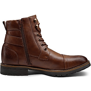 Vostey Men's Boots Casual Dress Boots for Men Brown Boots Mens Motorcycle Combat Ankle Boot (BMY678A dark brown 10)