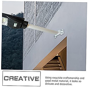 3 Sets Light Fixing Bracket Lamp Arm Bracket Light Fixture Mounting Bracket Street Light Metal Bracket Solar Street Light Bracket Lamp Arm Accessory Street Lamp Mounting Arm