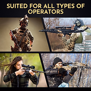 Flexible Two Point Rifle Sling — Extra Long, Adjustable, Shoulder Padded and Versatile — Made of High Density Nylon Metal Hook — Incl. Bandana and 2 Skill Improvement eBooks