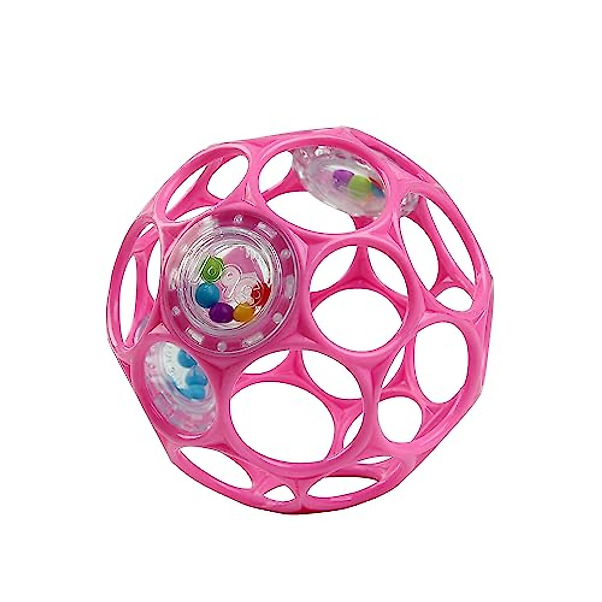 Bright Starts Oball Easy-Grasp Rattle BPA-Free Infant Toy in Pink, Age Newborn and up, 4 Inches