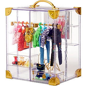 Rainbow High Deluxe Fashion Closet for 400+ Looks. Portable Clear Acrylic Playset Features 31+ Designer Doll Clothing & Accessories, Gift for Kids & Collectors, Toys for Kids Ages 6 7 8+ to 12 Years