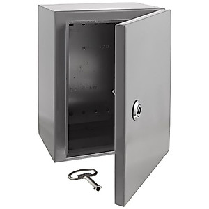 BUD Industries SNB-3730 Series SNB Steel NEMA 4 Sheet Metal Box 9.84" L x 7.87" W x 5.91" D, Gray