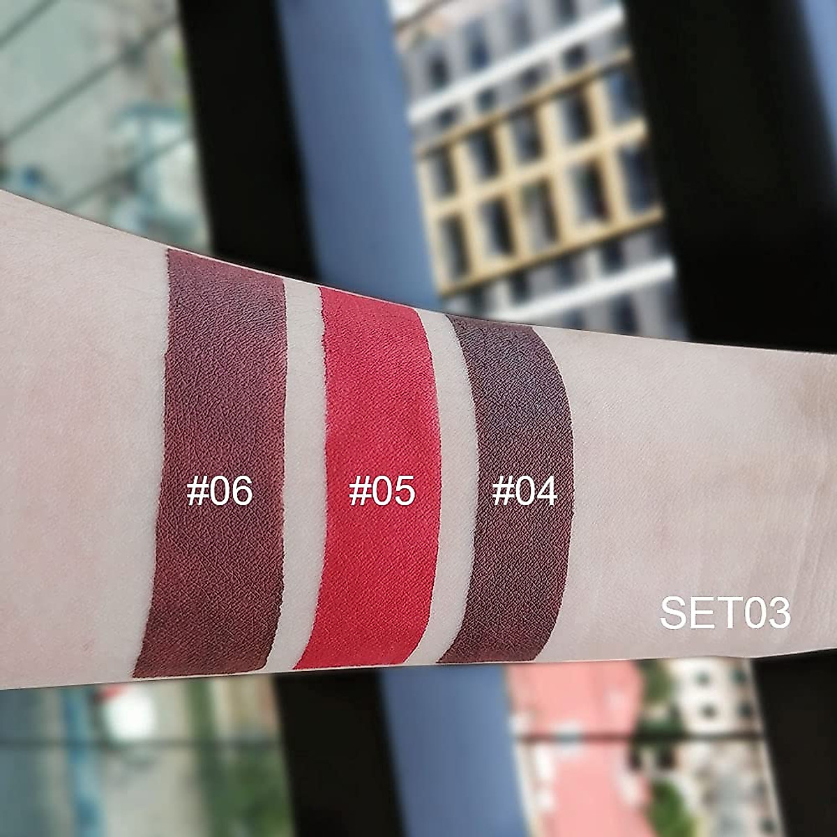 3Pcs Dark Black Blue Purple Matte Lipstick Sets, Matte Lipstick Lip Stain Waterproof Lip Gloss Gift Set Matt Lipsticks Set Matt Liquid Makeup Lipstick Kit 07