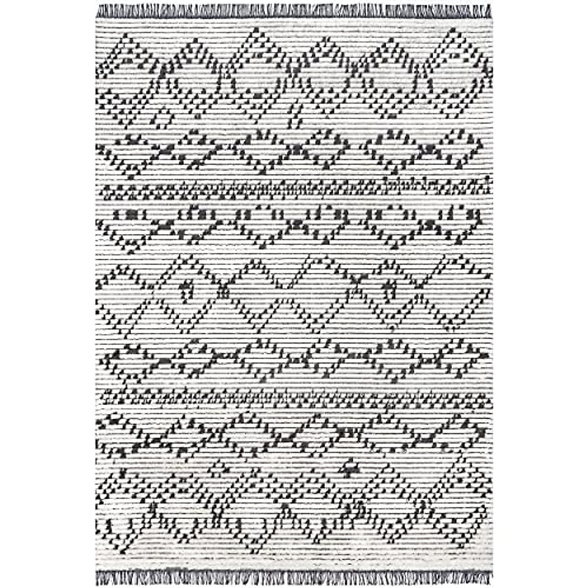 nuLOOM Jaycee Abstract Soft Shaggy Textured Fringe Area Rug, 7' 10" x 10', Beige
