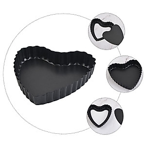 Abaodam 3pcs Live Bottom Baking Tray Cake Pan Oven Safe Mini Muffin Metal Dies Heart Cake Heart Tart Pan Kitchen Baking Tool Diy Baking Tray Chrysanthemum Bakeware Dessert Plate Egg Cake
