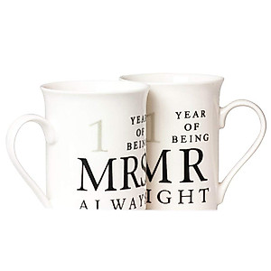 Haysoms Ivory 1st Anniversary Mr Right & Mrs Always Right Mug Gift Set