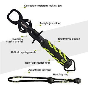 kaba Fish Grip Tools Set,Fishing Pliers,Fish Lip Gripper with Scale,Multifunction Fishing Pliers Saltwater Fishing Gripper Fishing Gear Tackle Fishing Tools Set Fishing Gifts for Men