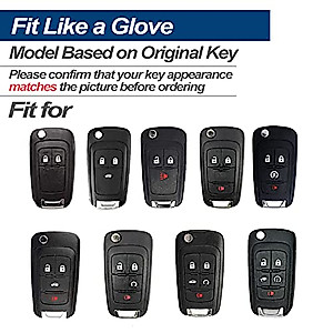 Fit for Chevrolet Chevy Equinox Encore Camaro Cruze Malibu Impala Buick Regal Lacrosse GMC Terrain TPU Key Fob Remote Cover Case Shell Glove Pouch Holder Protector Keyless Entry Sleeve Accessory, Blue
