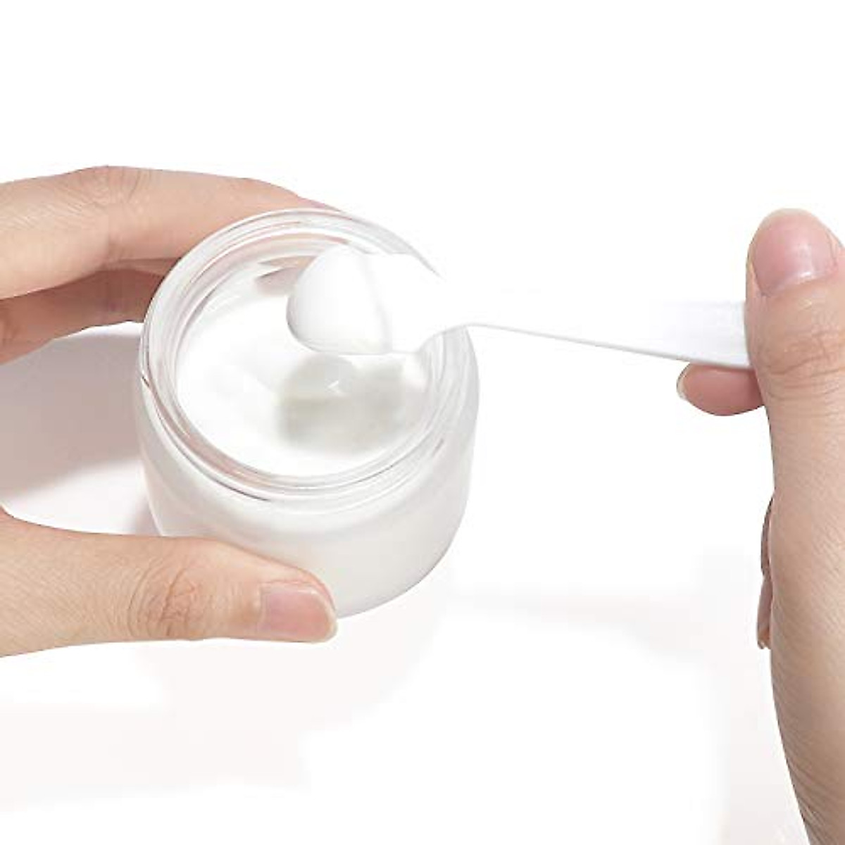 12 Pack 30ml 1 oz Matte Clear Glass Jars with Silver Lids & Inner Liners,Round Containers Travel Jars for Cosmetics, Eye Shadow, Makeup and Face cream Lotion.