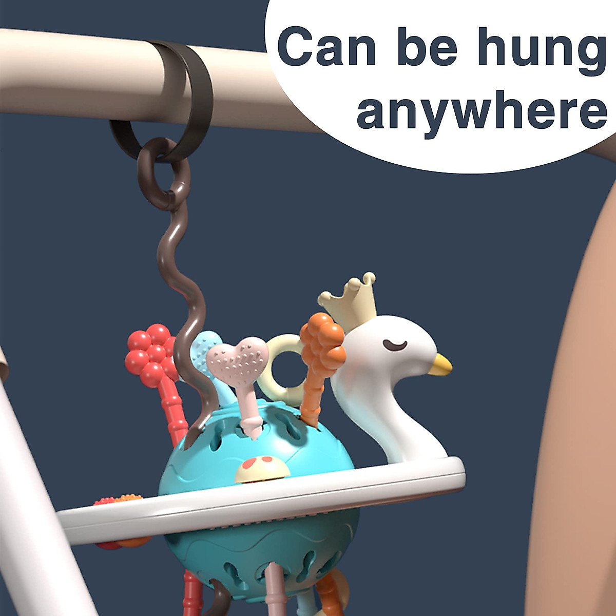 Inbeby Montessori Toys for Baby Toddler 6 12 18 Months, Sensory Pulling String Toy, Travel Toys for Toddler 6 12 Months 1 2 3 Fine Motor Skill, Sensory Development (Food-Grade Silicone)