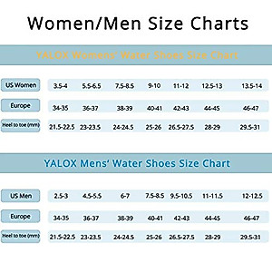 YALOX Water Shoes Women's Men's Outdoor Beach Swimming Aqua Socks Quick-Dry Barefoot Shoes Surfing Yoga Pool Exercise(XBL-Black,46/47EU)