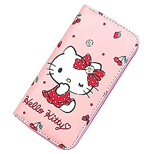 Kerr's Choice Pink Kitty Purse Kitty Cat Wallet Cute Faux Leather Wallet for Girls Women