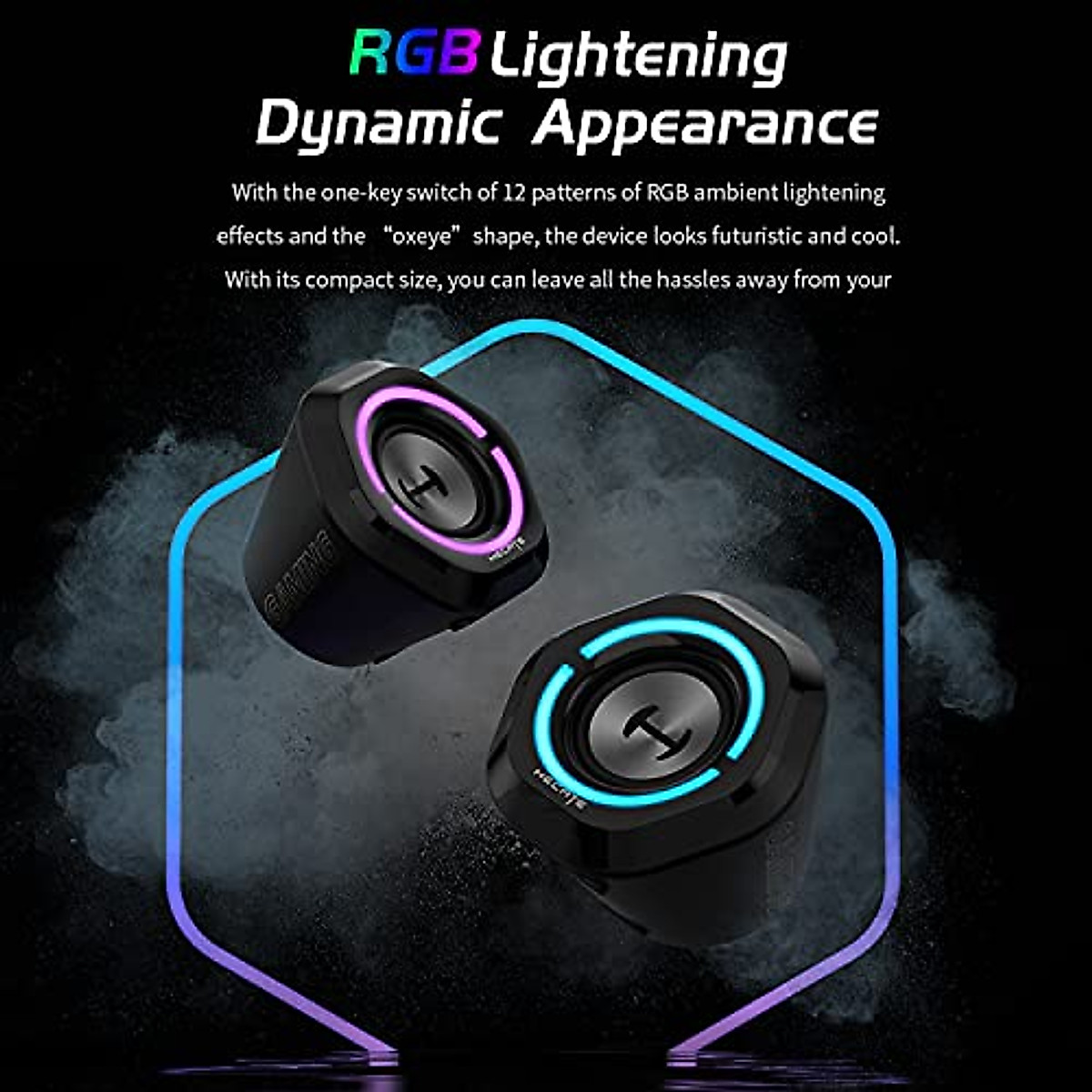 Edifier G1000 USB Computer Speakers,USB-Powered Bluetooth 5.3 PC Gaming Speakers for Desktop Computer Laptop and Mobile Phone USB 3.5mm Aux Bluetooth Input RGB Lights Black