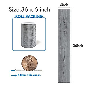 Peel and Stick Floor Tile, 36 Pack 54 Sq.Ft,Vinyl Flooring Tiles Wood Plank Sheet,Self-Adhesive DIY Flooring for Bathroom,Kitchen,Bedroom, Living Room, （36" x 6"，Nature Grey）