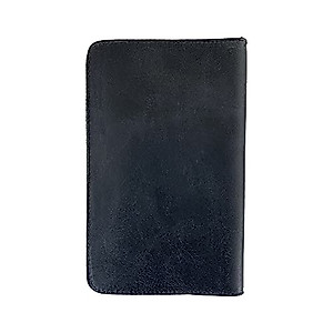 Hide & Drink Rustic Leather Refillable Journal Cover for Moleskine Cahier Large (5 x 8.25 in.) w/ Típico Strap Handmade (Charcoal Black)