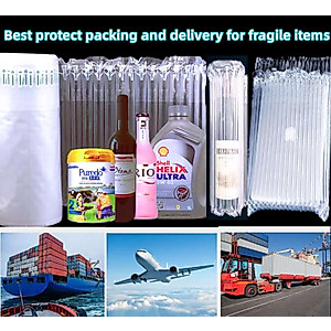 Bubble Cushioning wrap Roll Packing - 15.8inch x 164feet Inflatable Packing Material, Large Bubble Roll Wrap with Free Pump, Large air Pillow for heavy duty Bottle Protector, Shipping Supplies