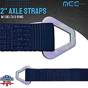 Mega Cargo Control 2 Pack Off-Road Axle Straps - 2" x 48" Black Motorcycle Tie Down Straps | Car Auto Hauler Tow Truck 4x4 ATV UTV - Assembled in USA