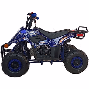 Motor HQ 110cc ATV Fully Automatic Four Wheelers 4 Stroke Engine 6" Tires Quads for Kids Blue Spider
