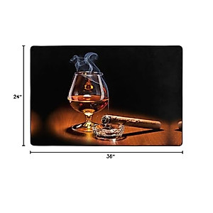 Cigar and Whiskey Area Carpet,Soft Rug Mat Cozy Short Pile Bath Carpet for Farmhouse Office Home Decor Carpet