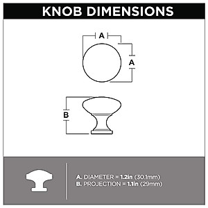 Brainerd P11747V-PC-C 1-1/4 Garrett Cabinet Hardware Knob, Polished Chrome